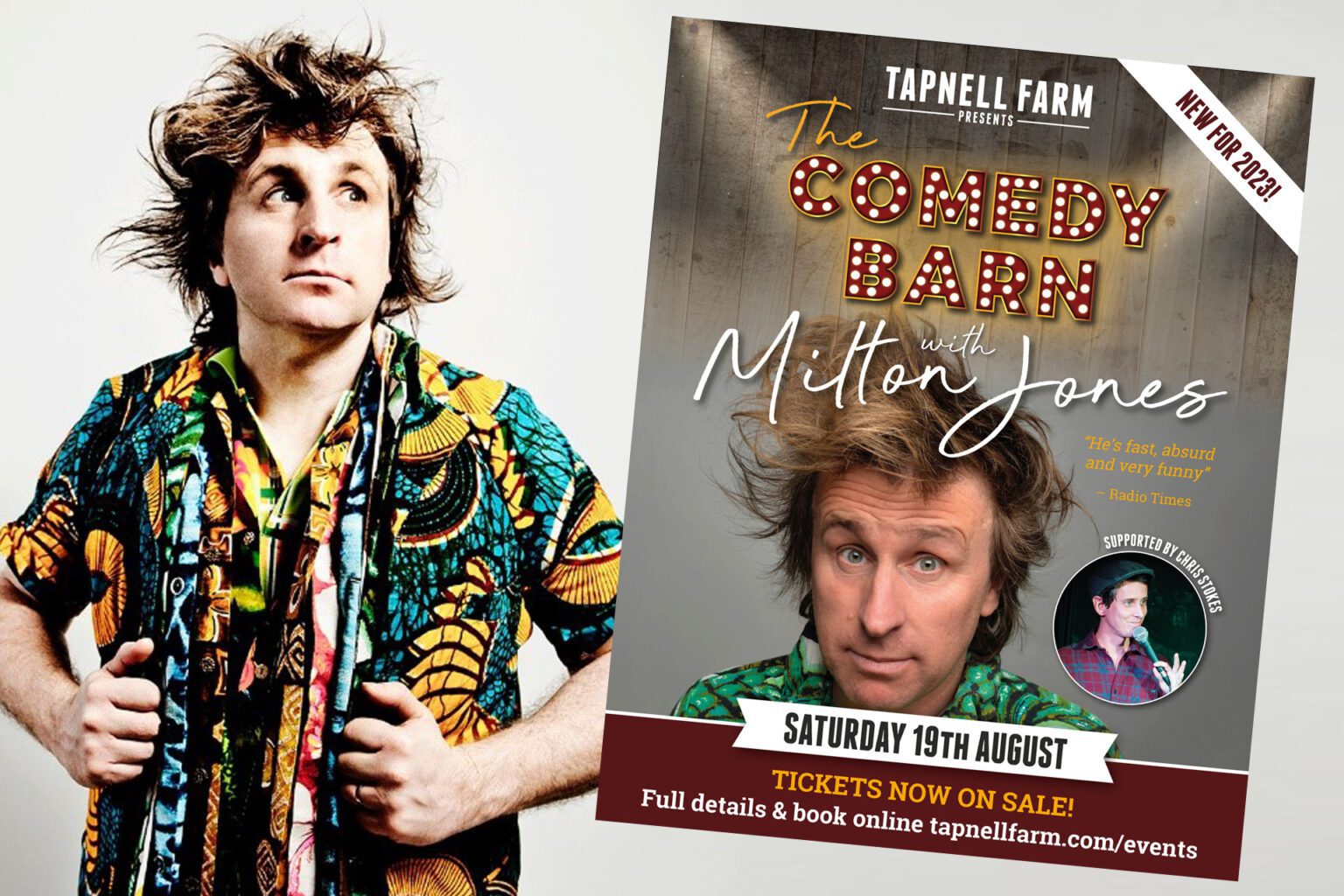 Comedian Milton Jones at Tapnell this summer - Explore the Isle of Wight