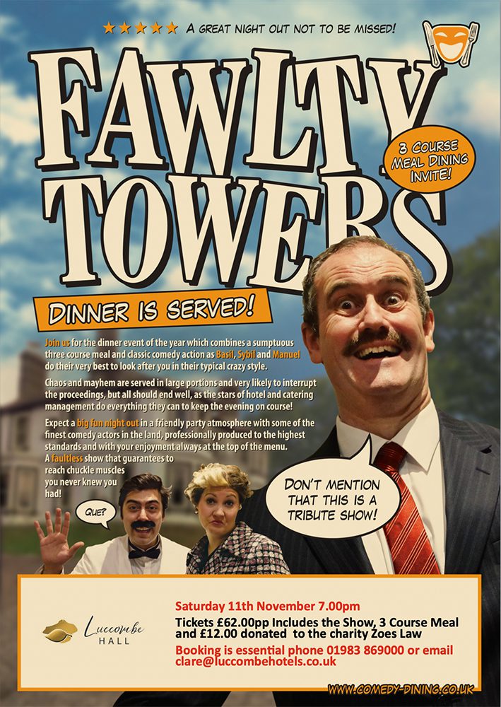 Fawlty Towers Comedy Dinner at Luccombe Hall Hotel - Explore the Isle ...